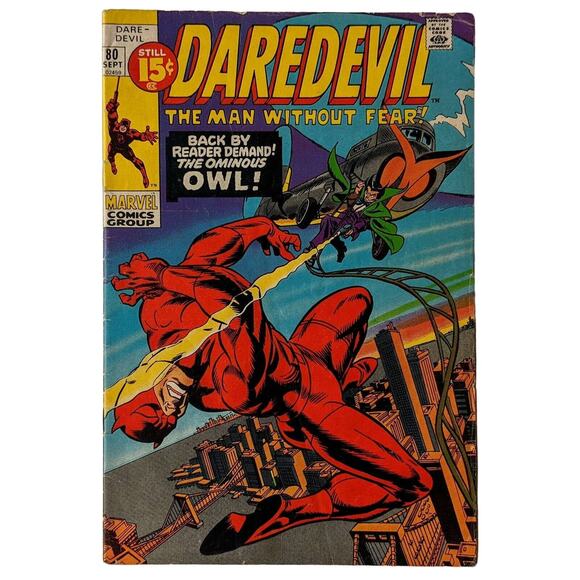 Marvel | Accents | Daredevil Vol 8 Vg Marvel 1971 Owl Appearance | Poshmark